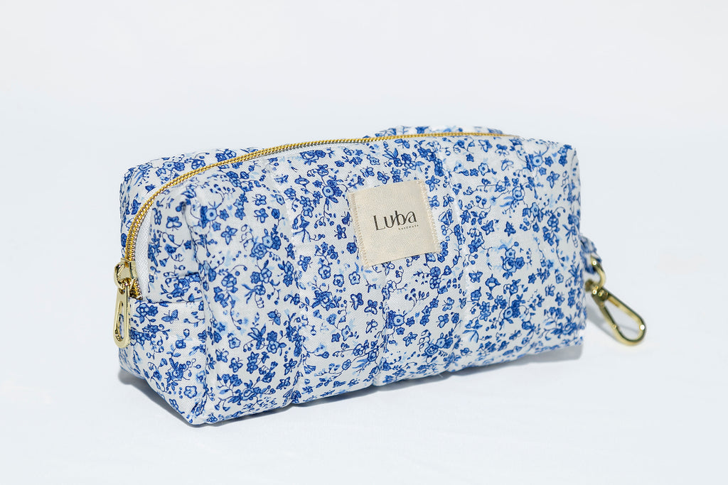 White & Blue Floral Pencil Bag – Luba Handmade